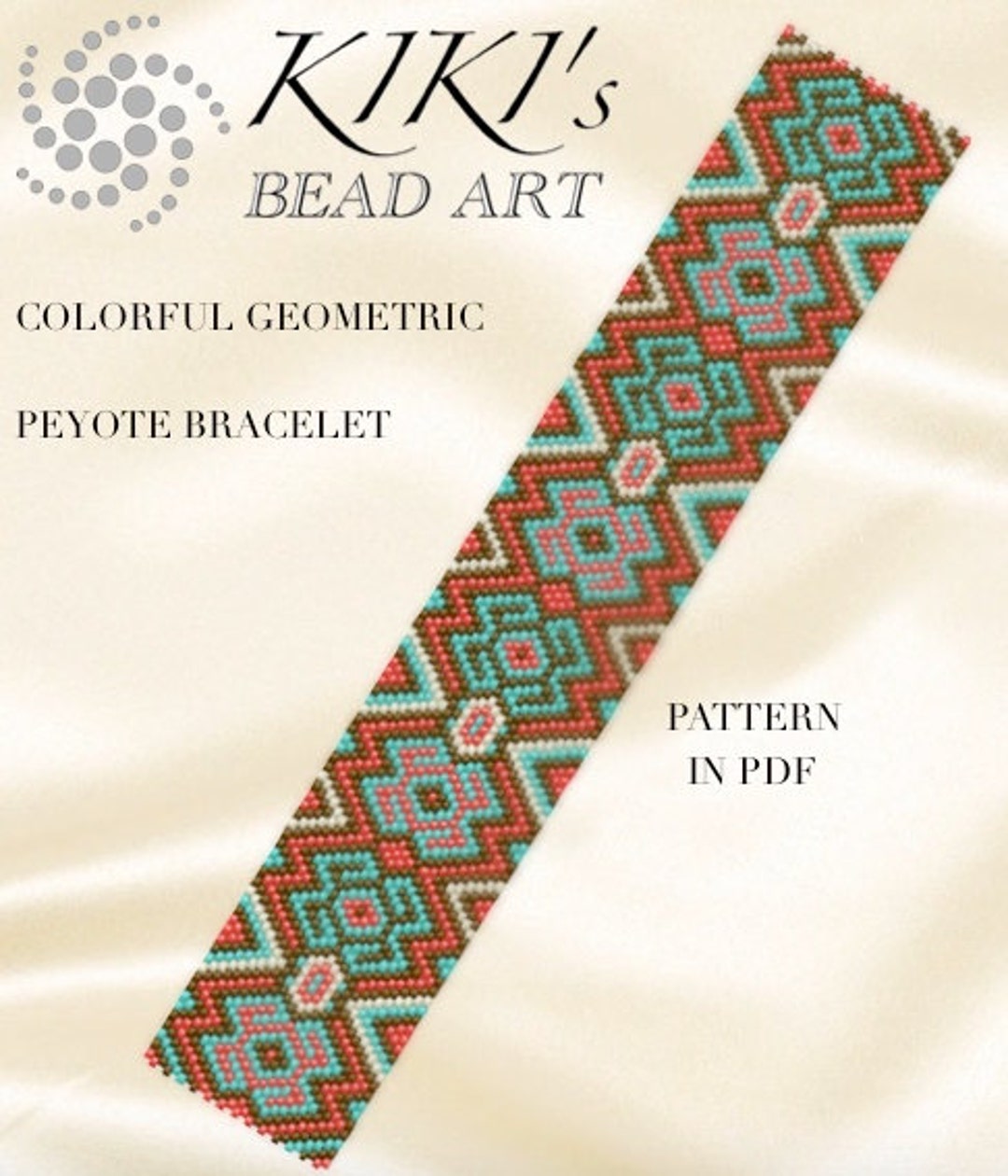 Pattern, Peyote Bracelet - Colorful Geometric Peyote Bracelet Pattern ...