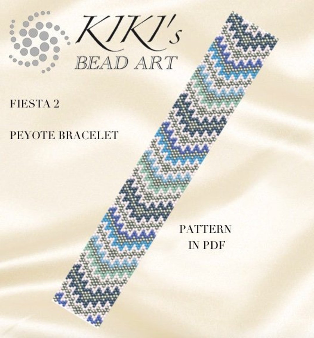 Peyote Bracelet Pattern, Peyote Pattern - Fiesta 2 Geometric Blue and ...
