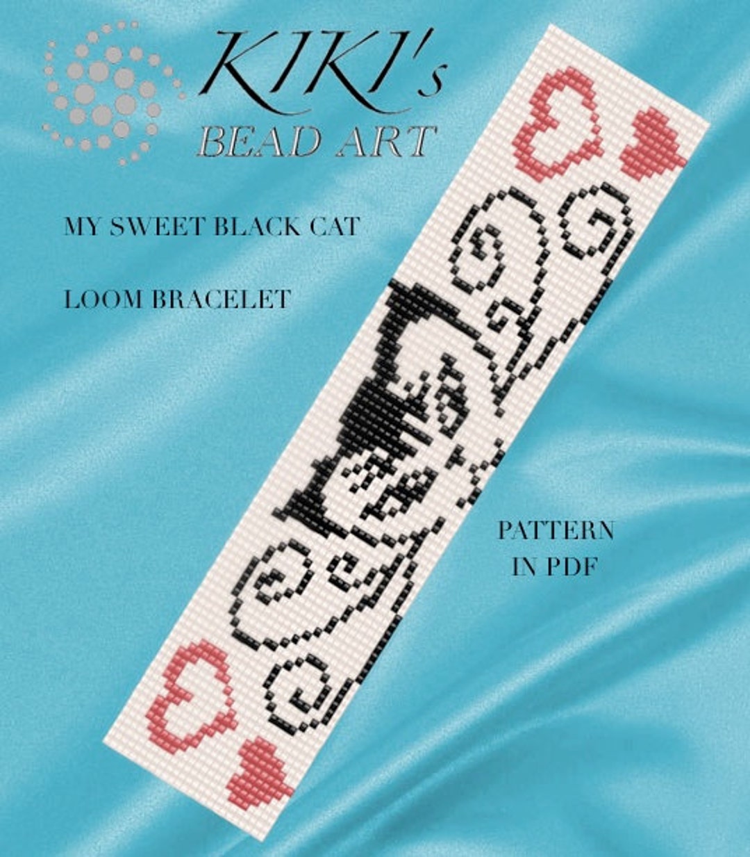 Bead Loom Pattern - My Sweet Black Cat LOOM Bracelet Pattern in PDF ...
