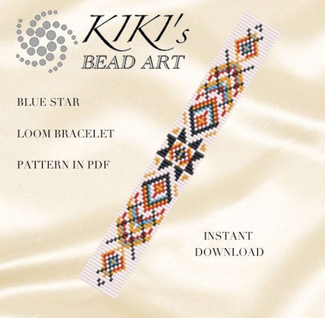 Bead Loom Pattern Blue Star LOOM Bracelet Pattern, PDF Pattern Instant ...