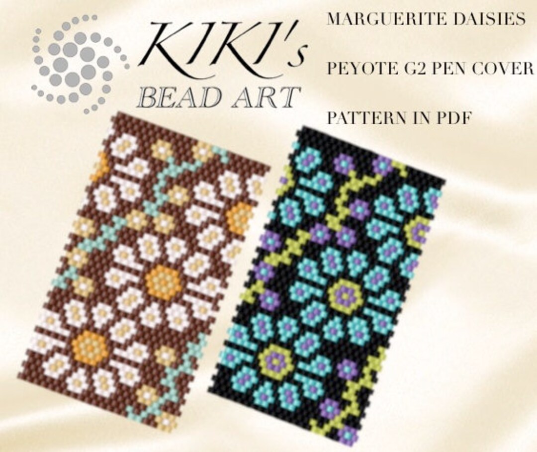 Peyote Pen Cover Patterns, Marguerita Daisies, Peyote Patterns for Pen ...
