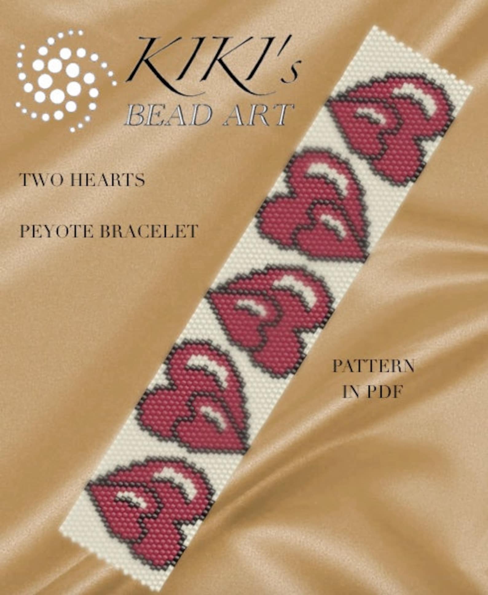 Pattern Peyote Bracelet Two Hearts Peyote Bracelet Cuff - Etsy