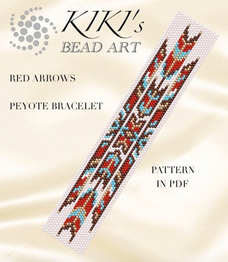 Peyote Pattern for Bracelet Red Arrows, Native American Inspired Ethnic ...
