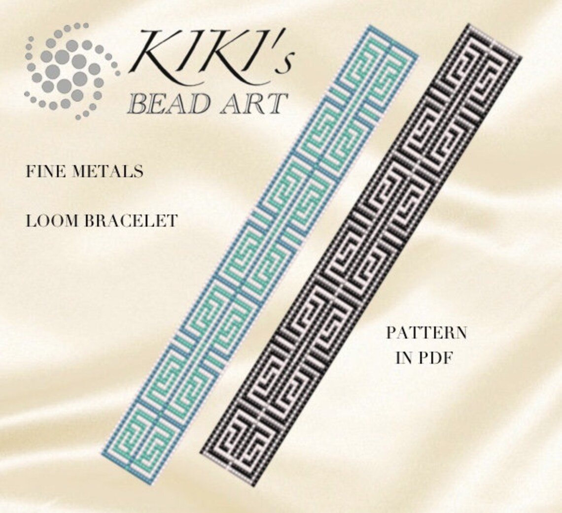 Bead Loom Pattern Fine Metals LOOM Bracelet Pattern Set in PDF - Etsy