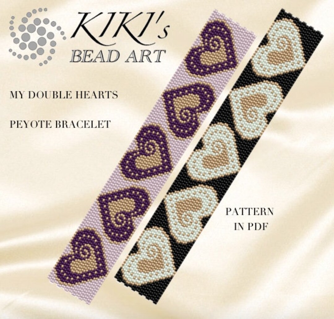 Peyote Pattern, Peyote Bracelet Pattern My Double Hearts Peyote ...
