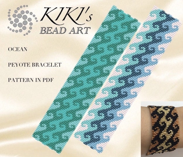 Peyote Pattern Peyote Bracelet Pattern Ocean Swirly Geometric | Etsy