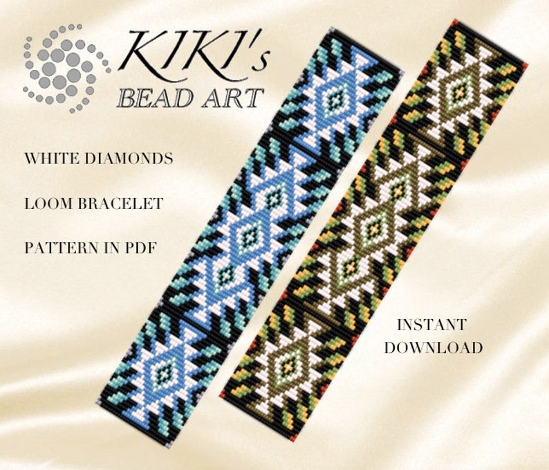 Bead Loom Pattern White Diamonds Aztec Native Inspired LOOM - Etsy