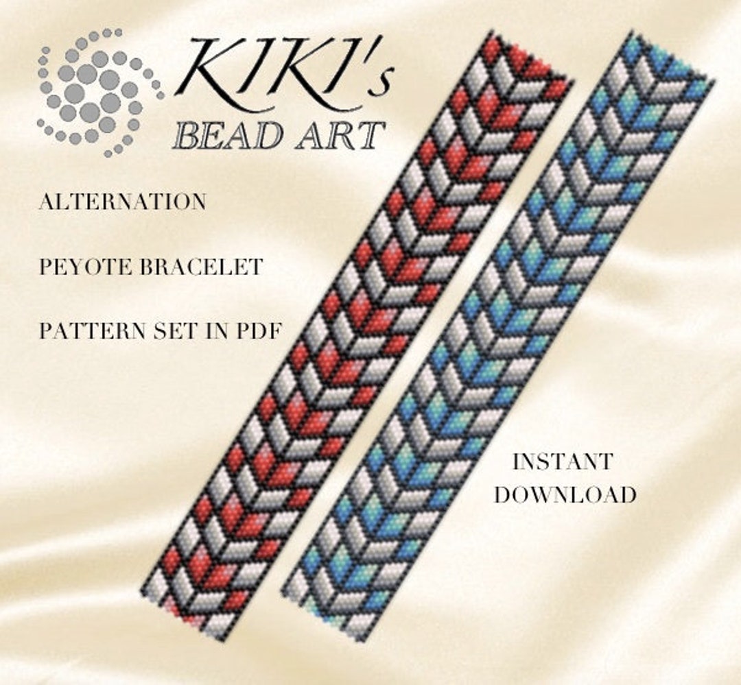 Peyote Bracelet Pattern, Peyote Pattern, Alternation, Geometric Peyote ...