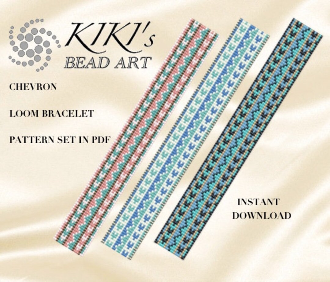 Bead Loom Pattern - Chevron Geometric Inspired LOOM Bracelet Pattern in ...