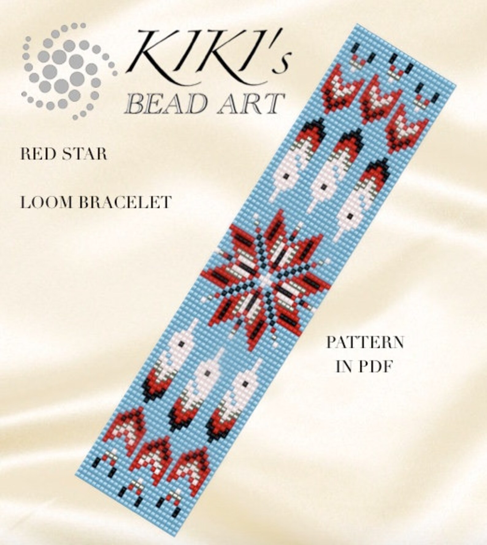 Loom bracelet pattern Bead loom pattern Red star LOOM | Etsy