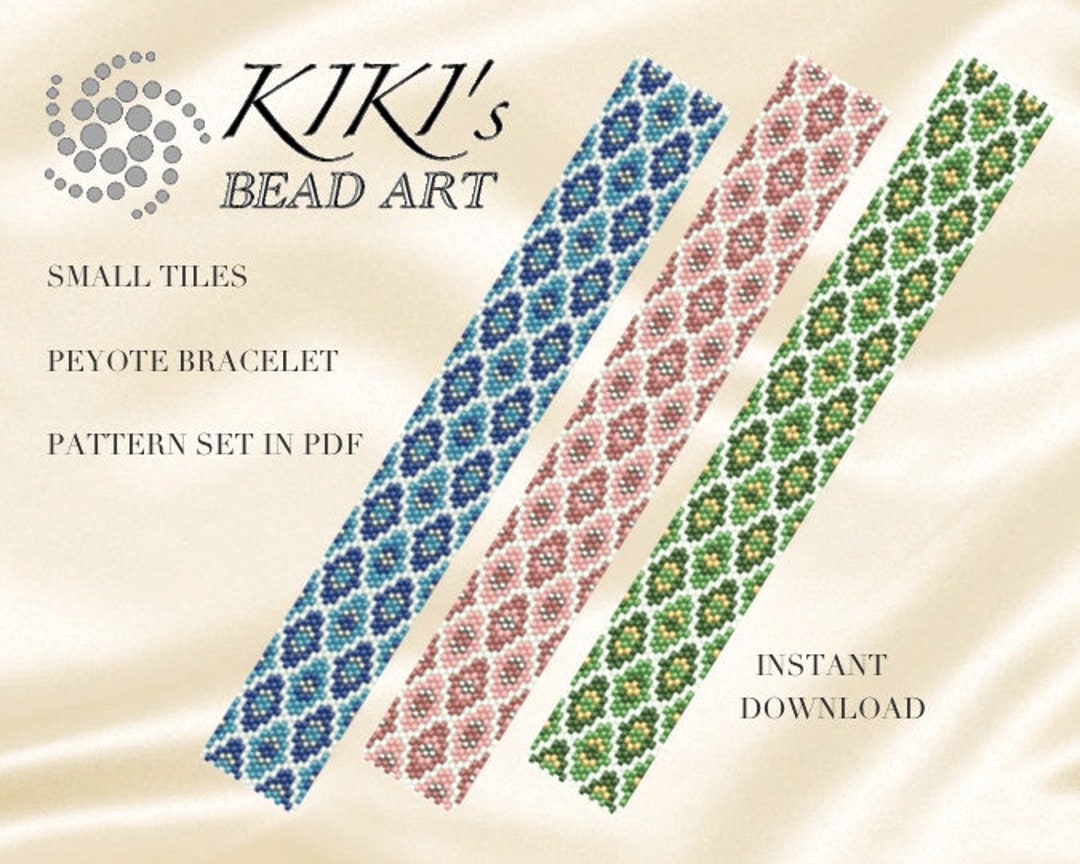 Peyote Pattern for Bracelet - Small Tiles Mosaic Style Peyote Bracelet ...