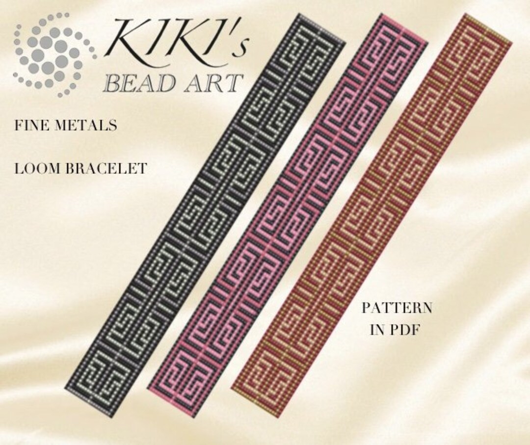 Bead Loom Pattern Fine Metals LOOM Bracelet Pattern Set in PDF Instant ...