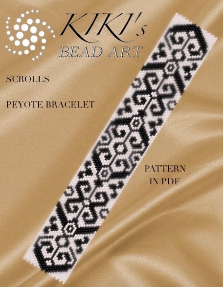 Peyote bracelet pattern Peyote Pattern Scrolls peyote | Etsy