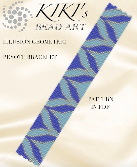 Pattern peyote bracelet Illusion peyote bracelet pattern | Etsy