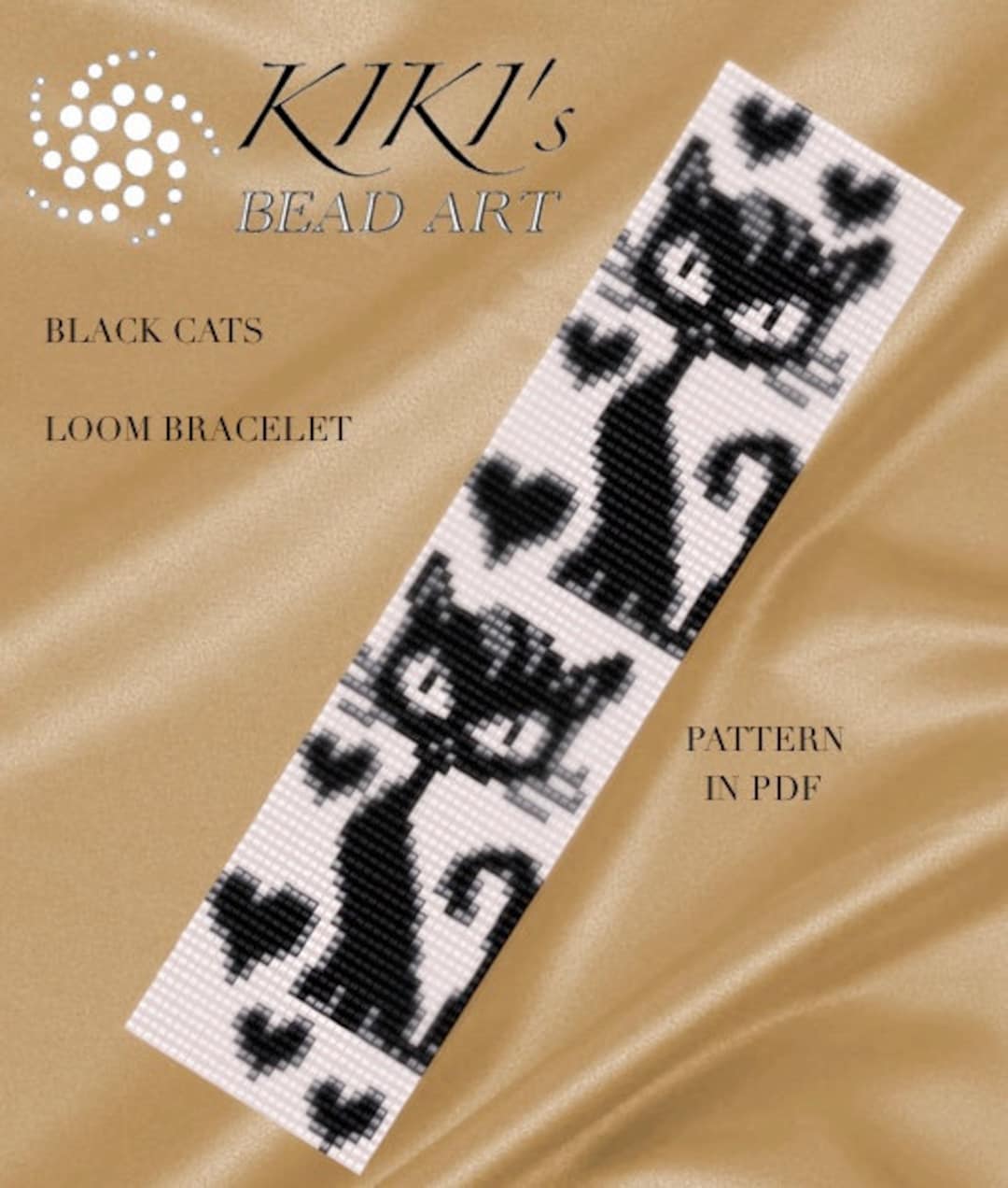 Bead Loom Pattern - Black Cats LOOM Bracelet Pattern in PDF - Instant ...