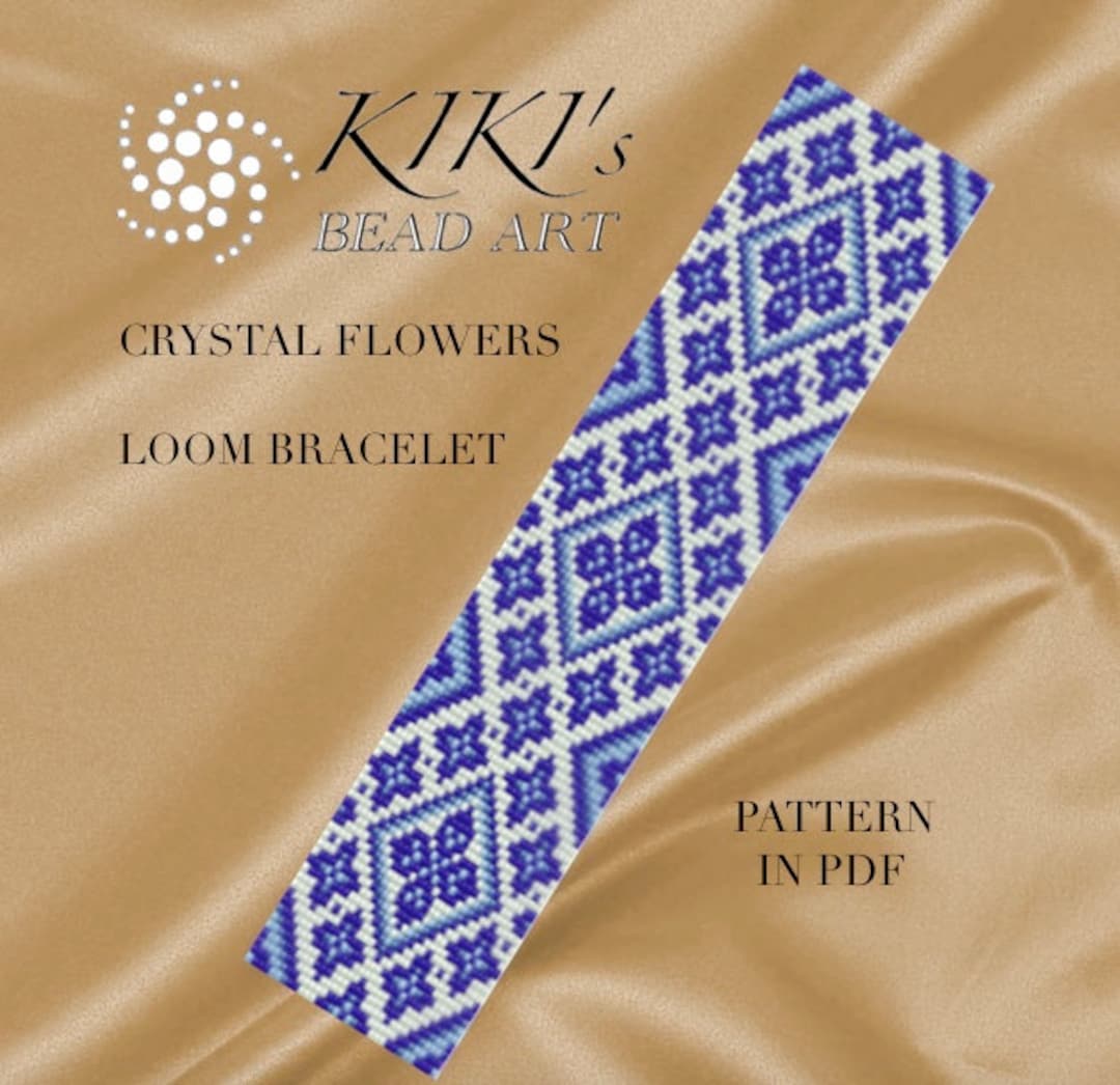 Bead Loom Pattern - Crystal Flowers LOOM Bracelet Pattern in PDF ...