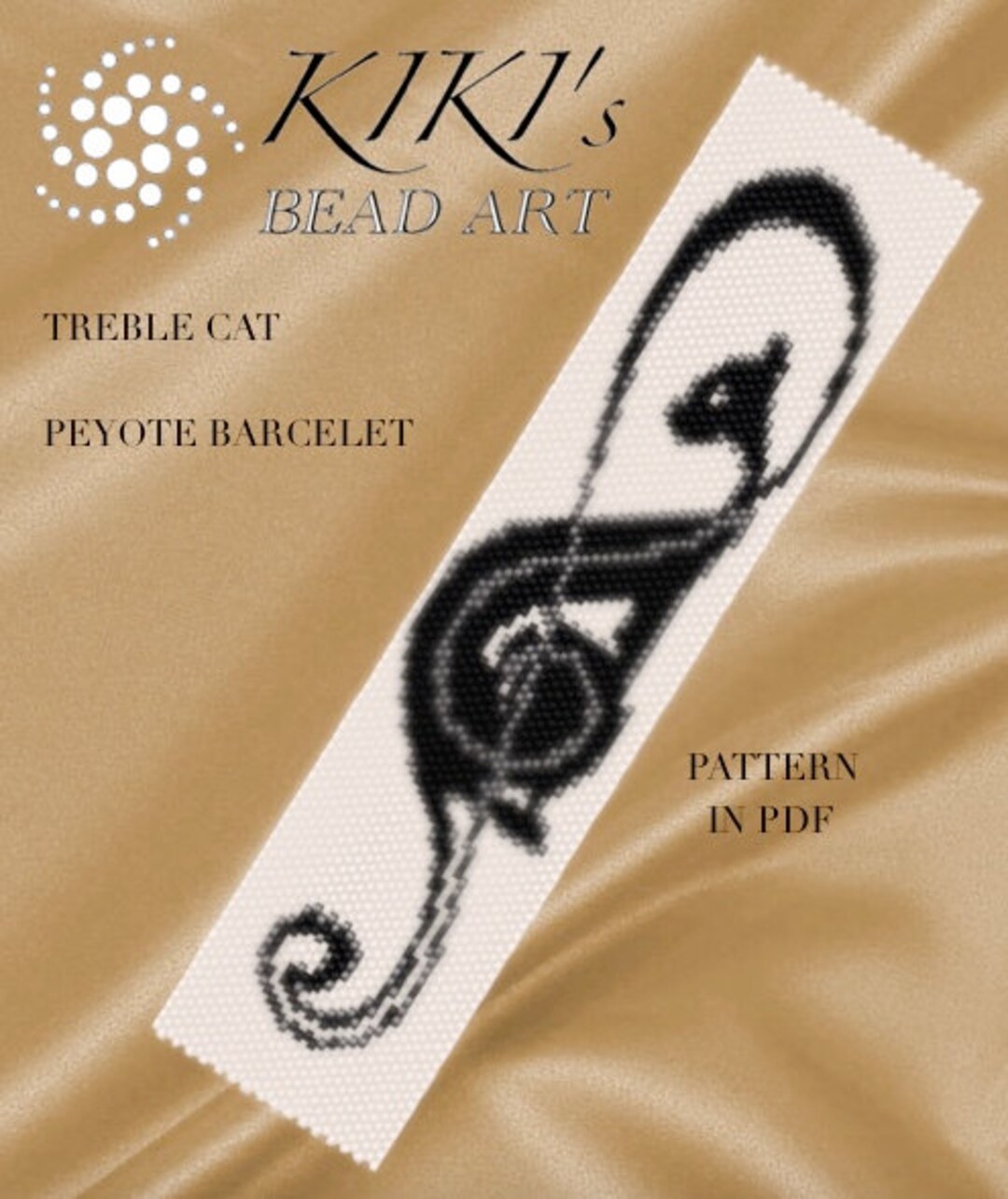 Peyote Pattern for Bracelet - Treble Clef Cat Peyote Bracelet Cuff PDF ...