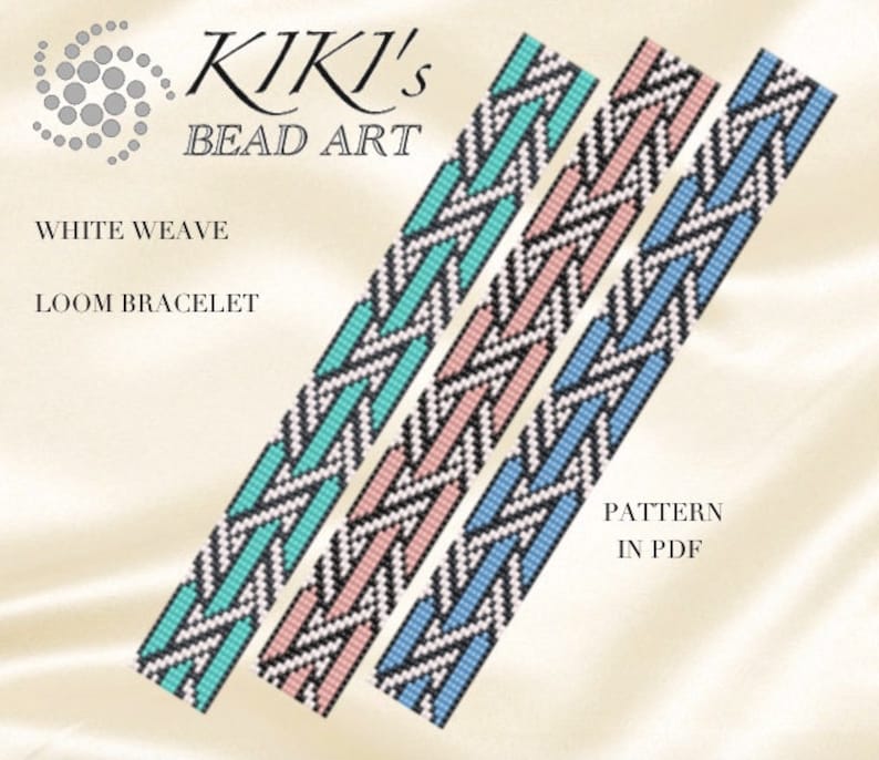 Loom pattern bead LOOM pattern beading pattern White weave | Etsy