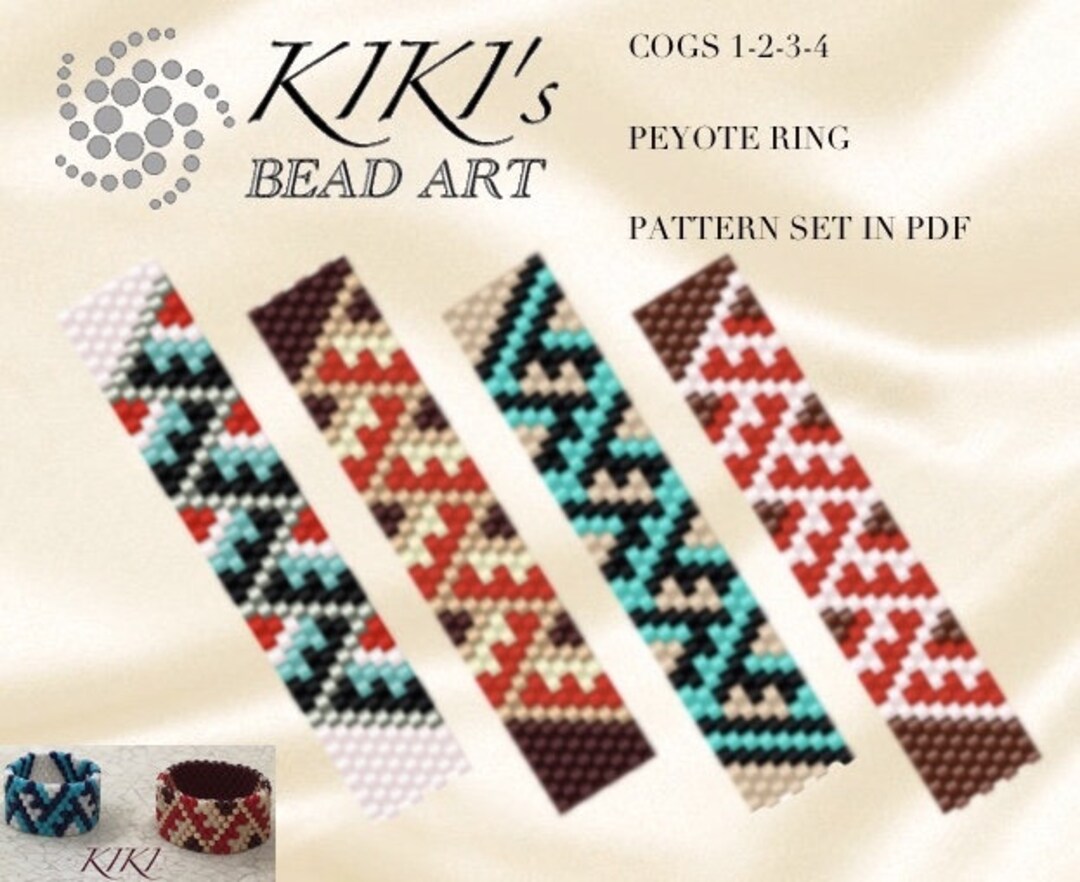 Pattern, Peyote Ring Patterns COGS Ring Set 1,2,3,4 - Peyote Ring ...