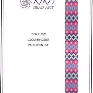 Bead Loom Pattern - Pink Flow Geometric LOOM Bracelet Pattern in PDF ...