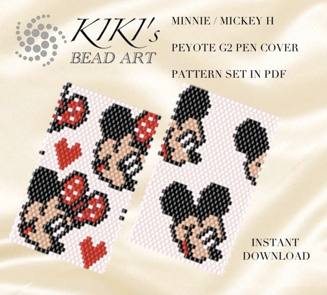Peyote Pen Cover Patterns Mickey - Minnie 2 Peyote Patterns Set of 2 ...