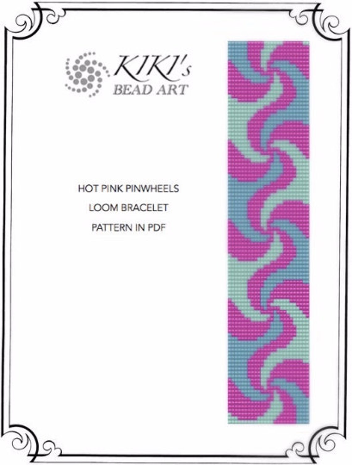 Bead Loom Pattern Hot Pink Pinwheels LOOM Bracelet Pattern | Etsy