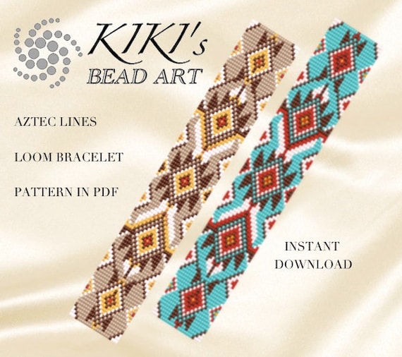 Bead Loom Pattern Aztec Lines Bracelet LOOM Bracelet PDF | Etsy