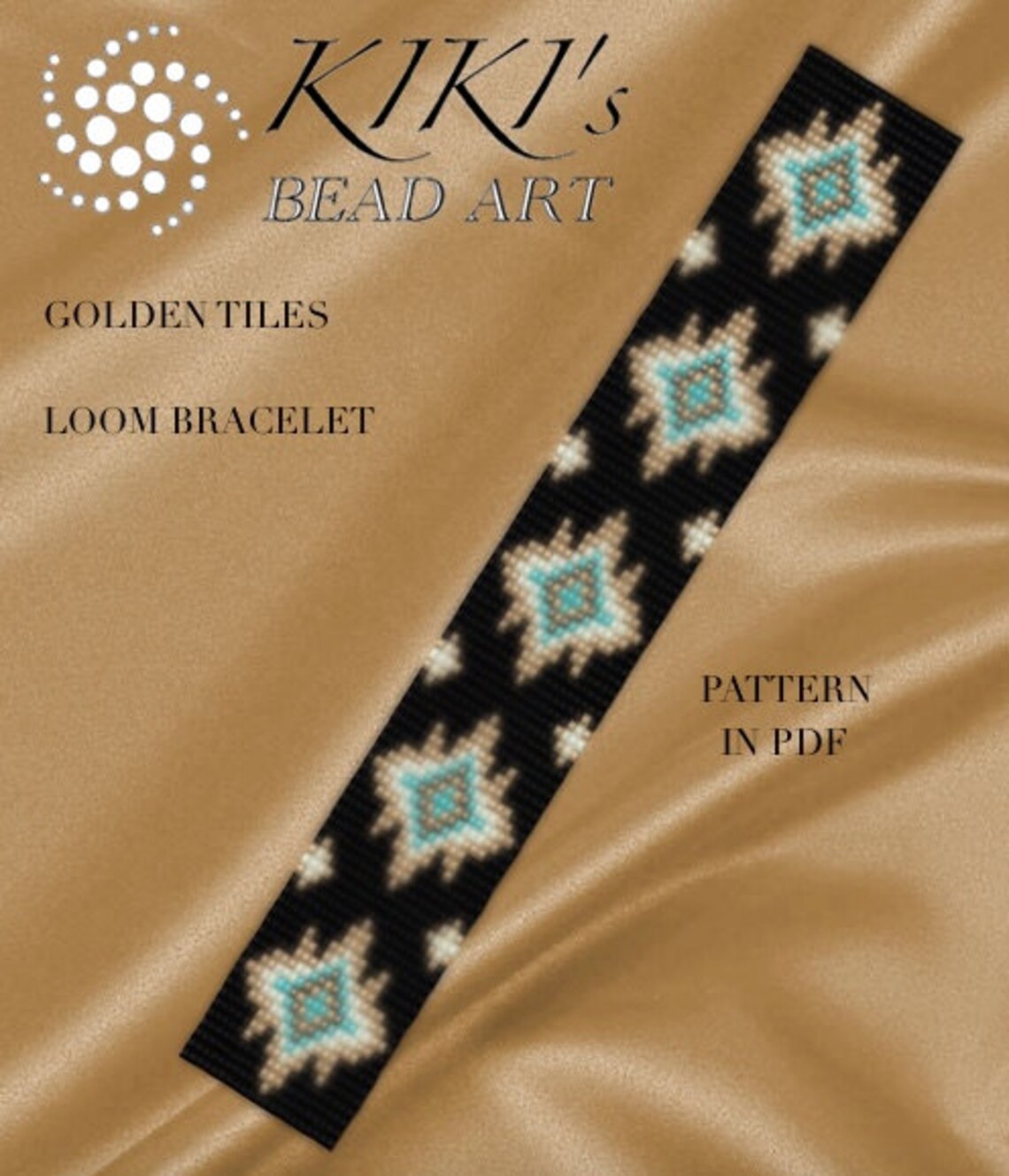 Bead Loom Pattern Golden Tiles LOOM Bracelet Pattern in PDF | Etsy