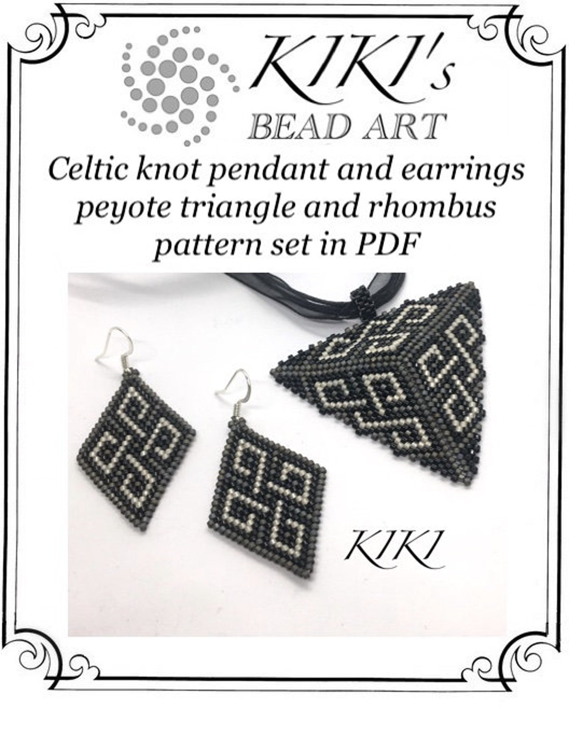 Pattern Peyote Celtic Knot Pattern Set Triangle Pendant and | Etsy
