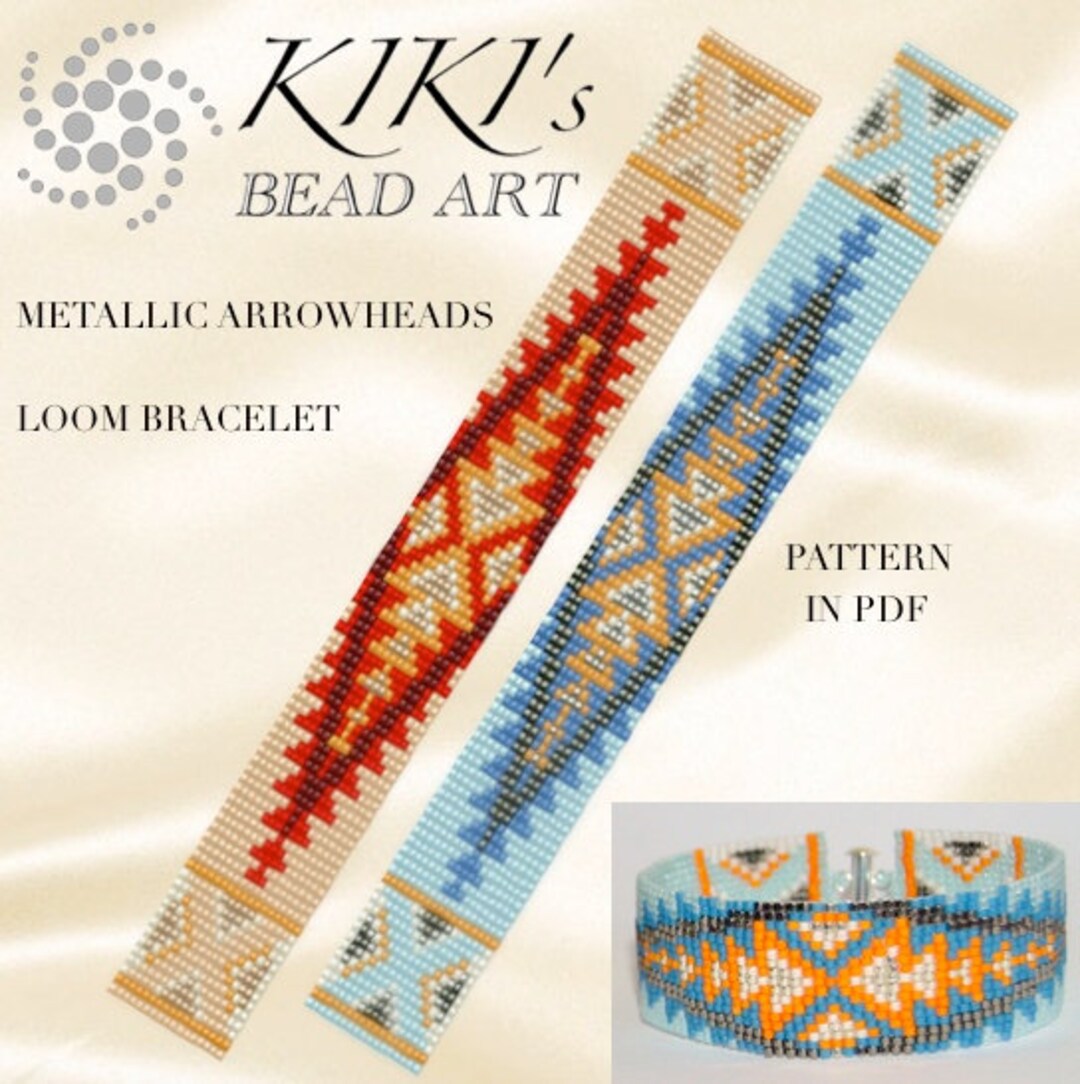 Bead Loom Pattern, Metallic Arrowheads Ethnic Inspired LOOM Bracelet ...