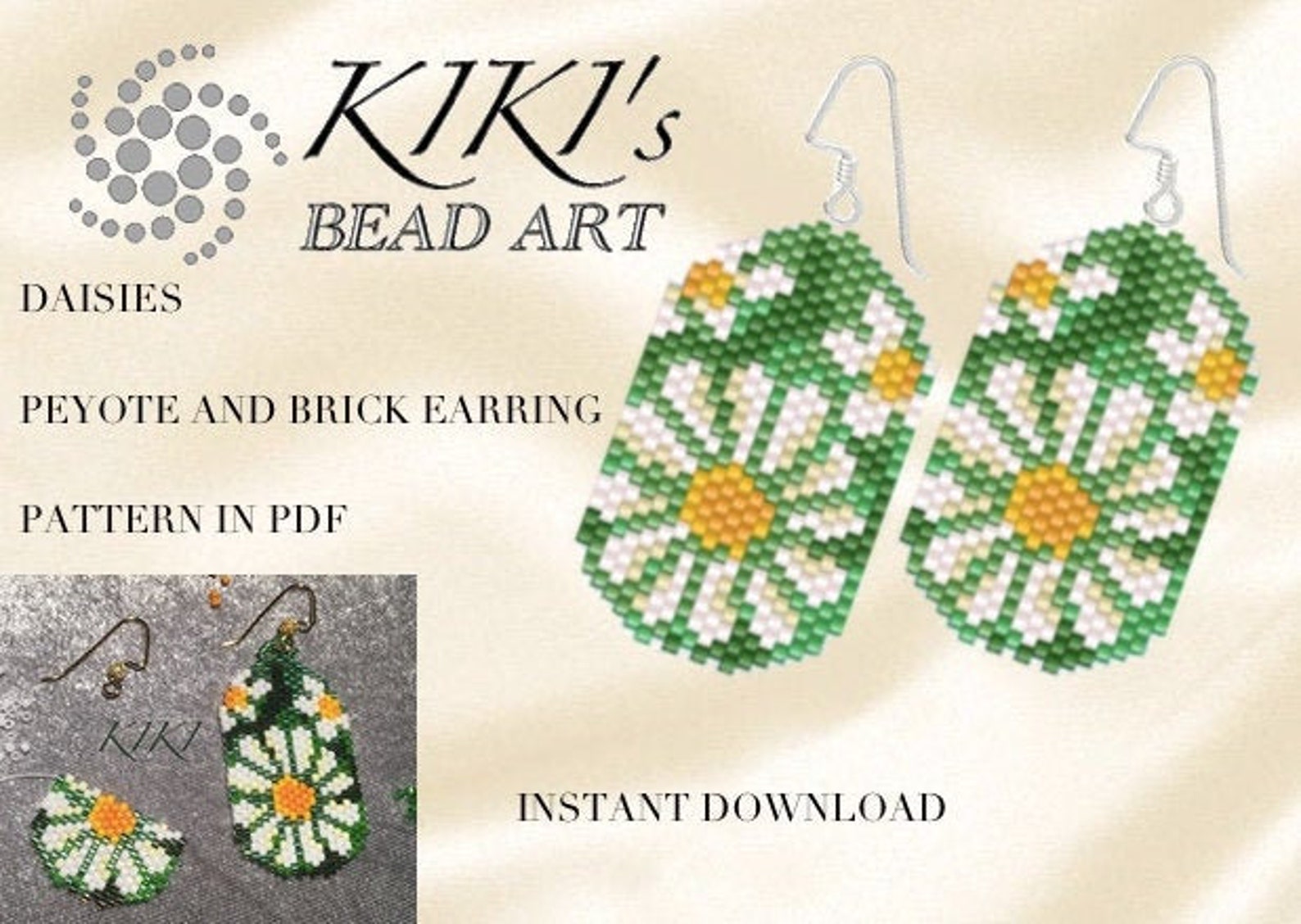 Peyote Earrings Brick Earrings Pattern Daisy Daisies - Etsy