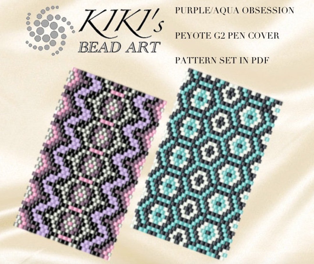 Pattern, Peyote Pen Cover Purple Obsession Geometric Peyote Pattern for ...
