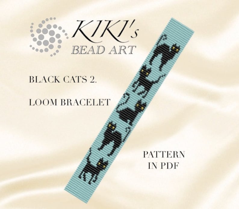 Bead Loom Pattern Black Cats II. Loom Bracelet Pattern PDF - Instant ...