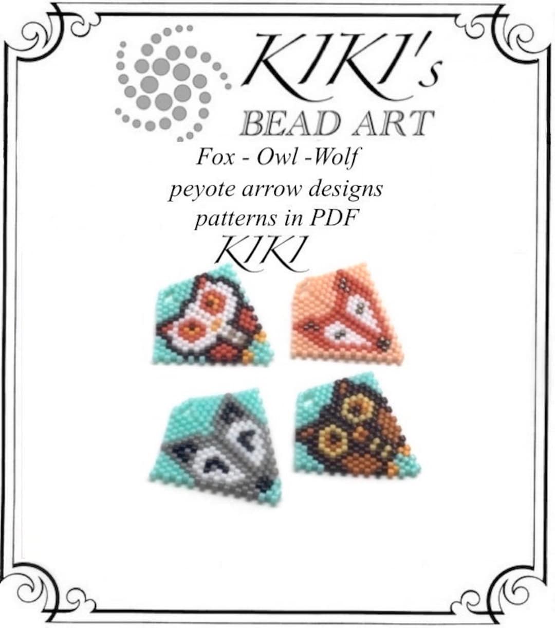 Peyote Arrow Patterns, Animal Designs for Earrings, Pendant or Brooches ...