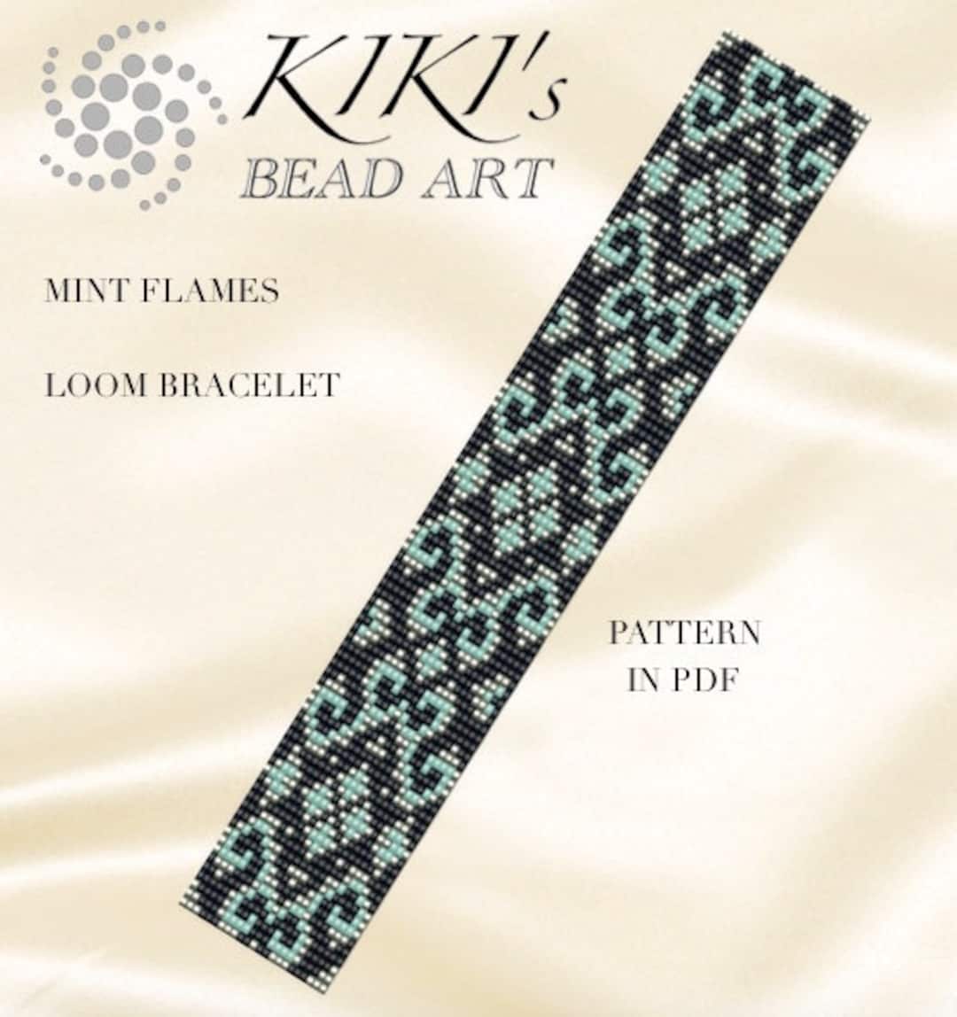 Bead Loom Pattern - Mint Flames Ethnic Inspired LOOM Bracelet Pattern ...