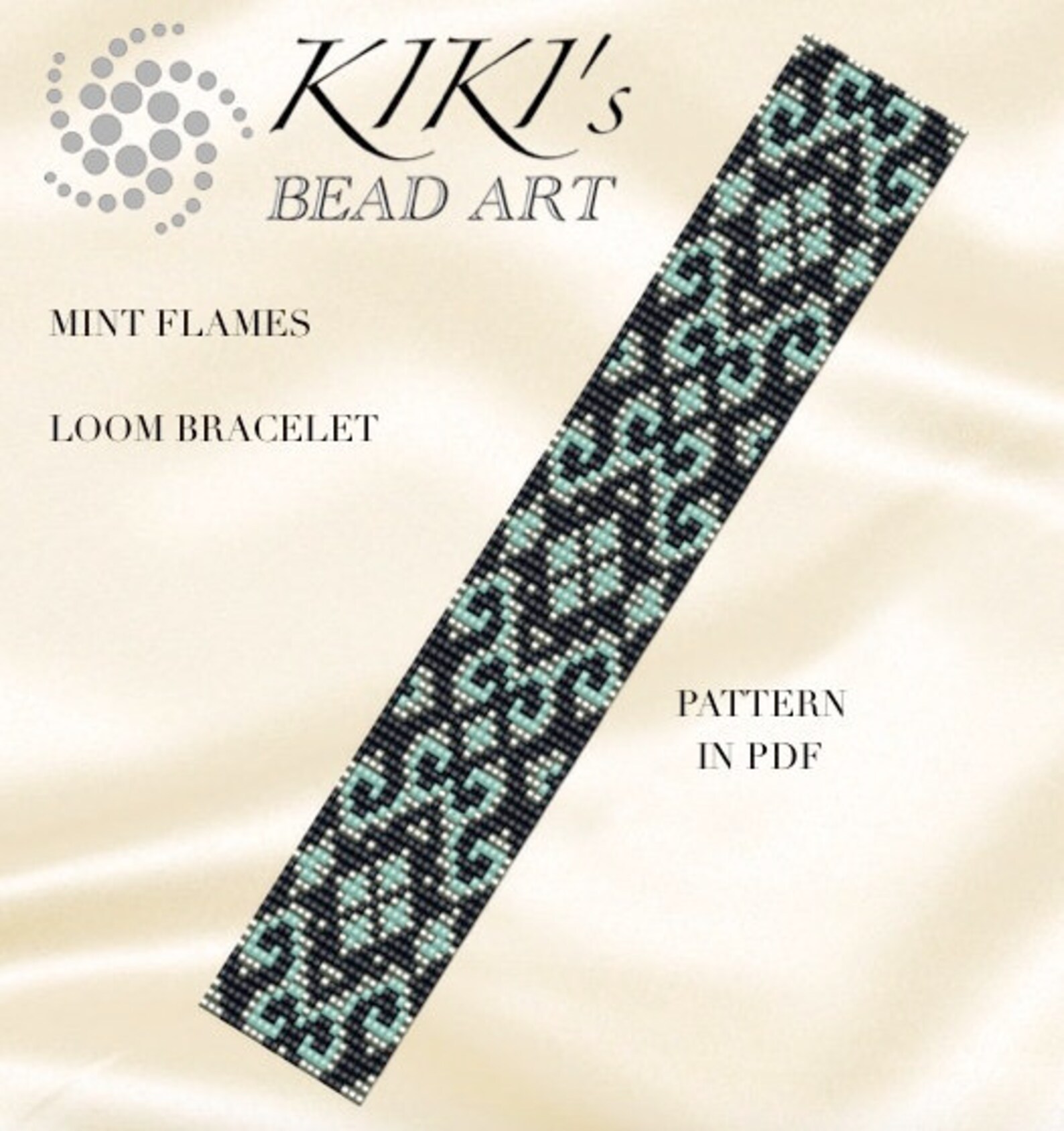 Bead loom pattern Mint flames ethnic inspired LOOM bracelet | Etsy