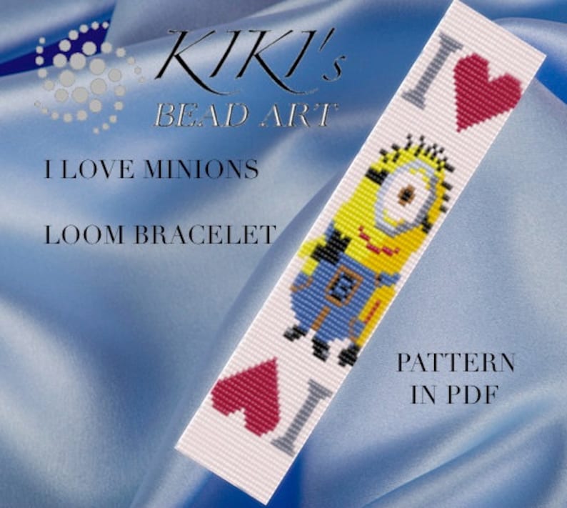 Bead Loom Pattern - I Love Minions LOOM Bracelet Pattern in PDF ...