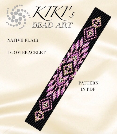 Loom Bracelet Pattern Bead Loom Pattern, Native Flair Ethnic Inspired ...
