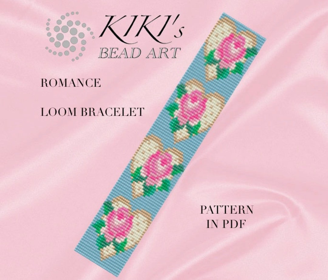 Bead Loom Pattern - Romance, LOOM Bracelet Cuff Pattern With Hearts and ...