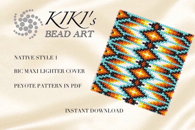 Pattern, Peyote Pattern for BIC Maxi Lighter Cover Native Style Ethnic ...