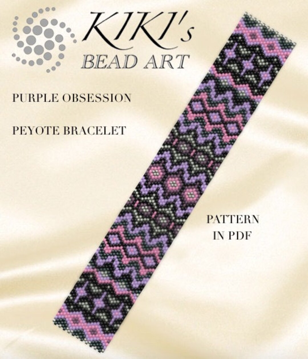 Patrón, pulsera de peyote Purple obsession peyote pulsera brazalete PDF ...