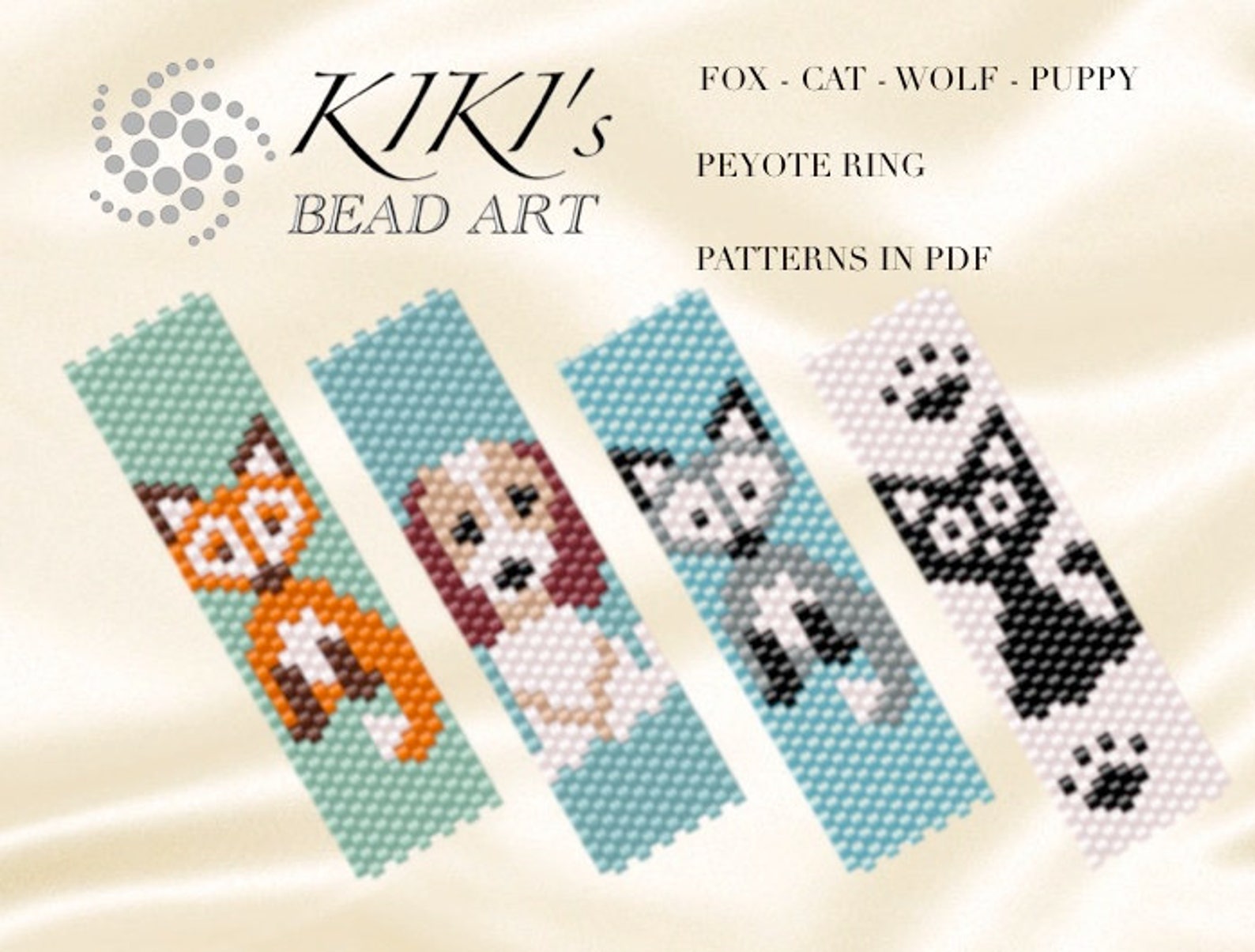 Pattern, Peyote Ring Pattern, Animal Rings Fox, Dog, Cat, Wolf - Peyote ...