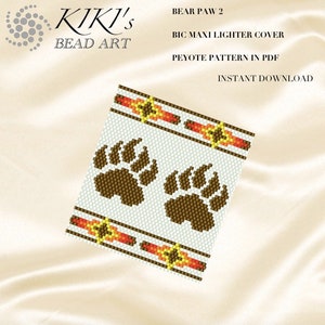 Pattern, Peyote Pattern for BIC Maxi Lighter Cover Bear Paw Animal ...