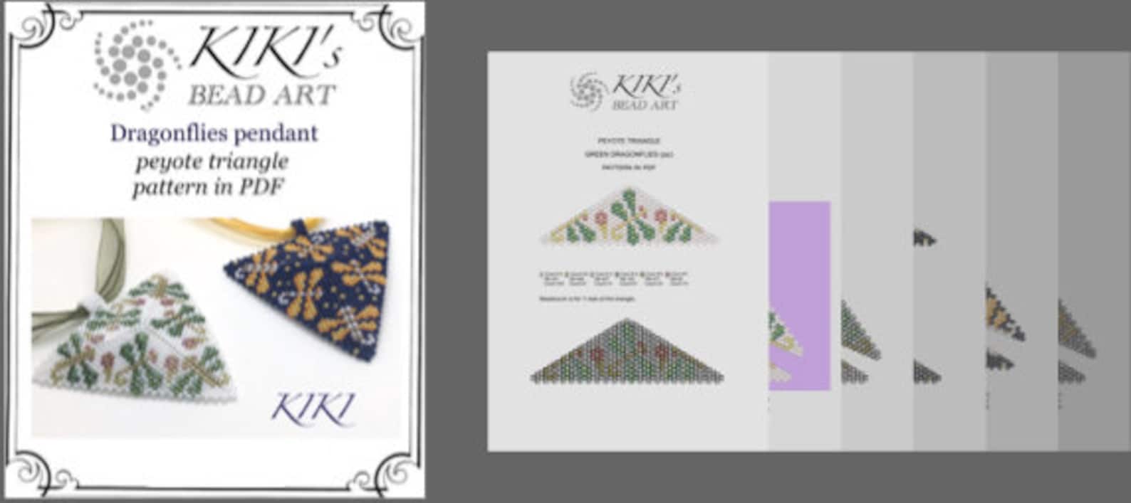 Pattern Peyote Triangle Dragonflies Peyote Pendant Patterns | Etsy