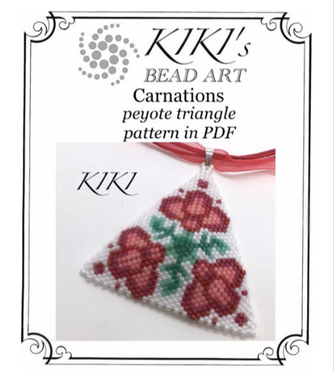 Peyote Triangle Pendant Pattern Carnation Three Carnations - Etsy