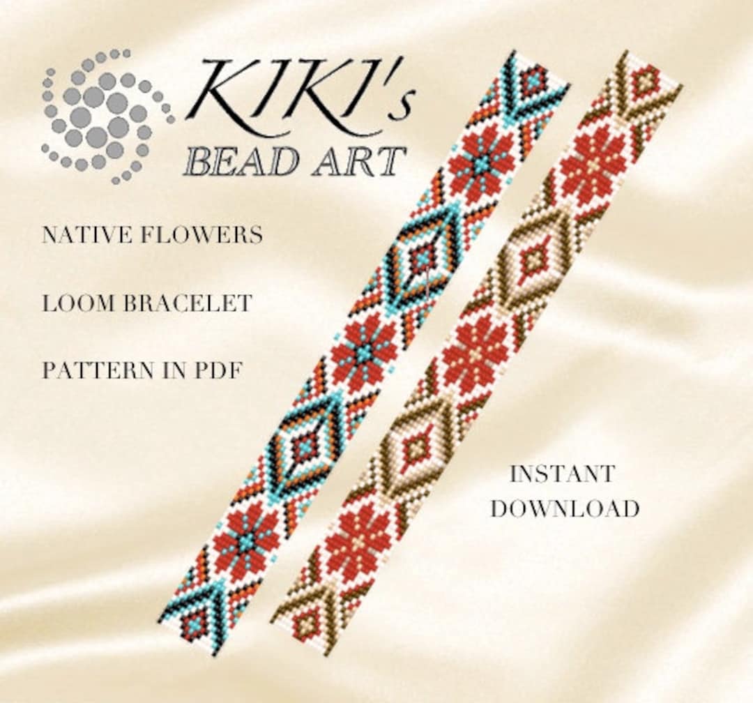 Bead Loom Pattern - Native Flowers Ethnic Inspired LOOM Bracelet ...