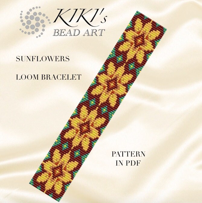 Bead Loom Pattern - Sunflowers - Flowery Vivid Coloured LOOM Bracelet ...