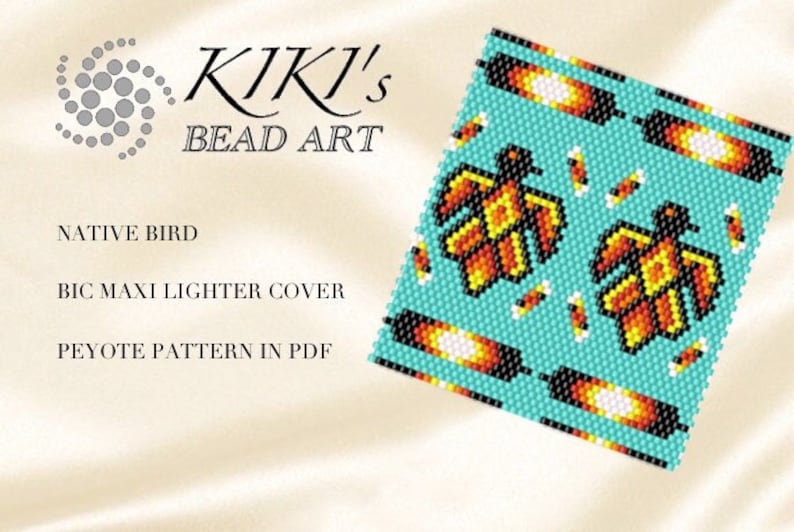 Pattern, Peyote Pattern for BIC Maxi Lighter Cover Native Bird, Ethnic ...