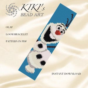 Bead Loom Pattern Olaf Snowman Loom Bracelet Pattern PDF - Instant ...