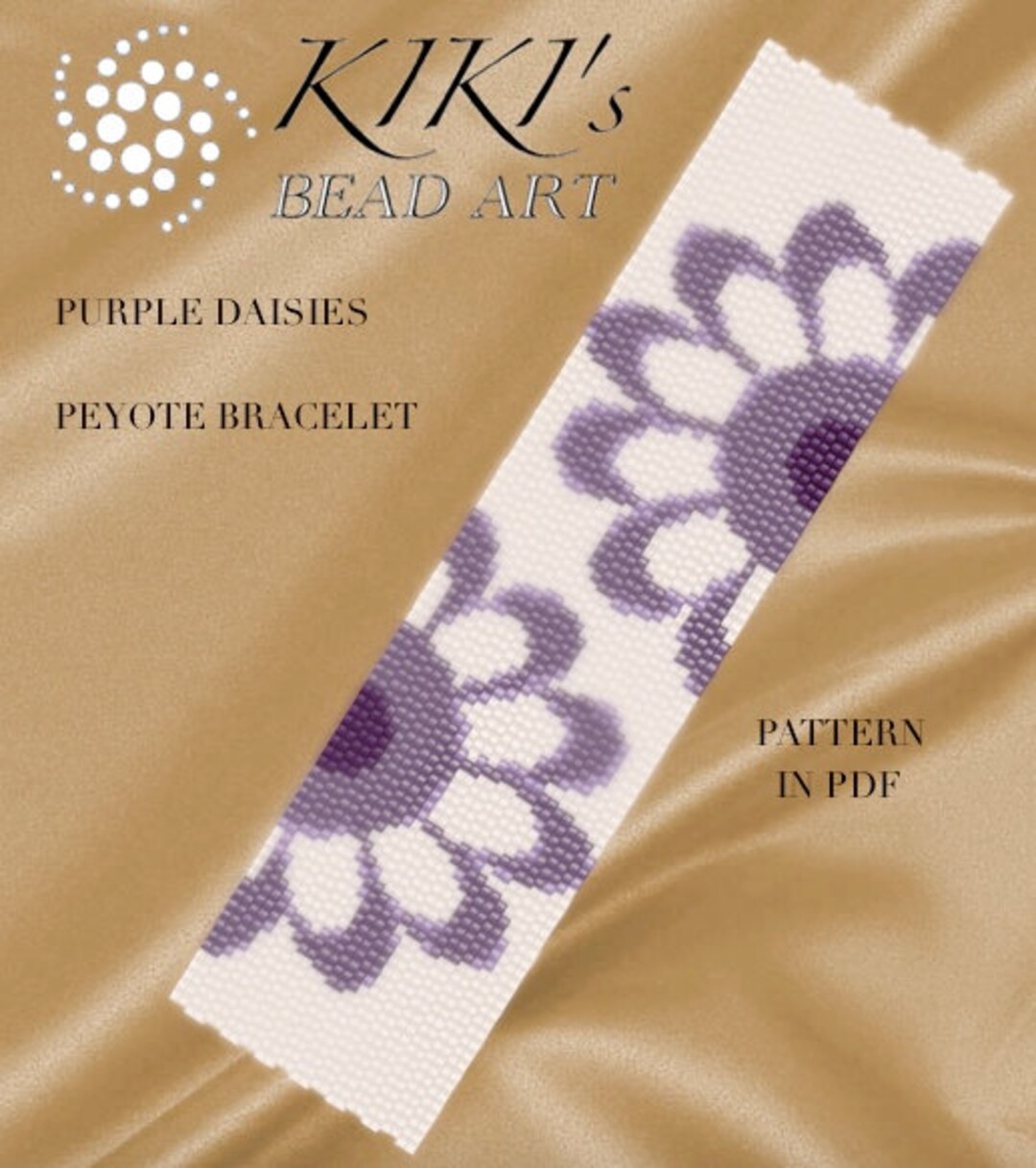 Peyote Pattern for Bracelet - Purple Daisies Flowery Peyote Bracelet ...